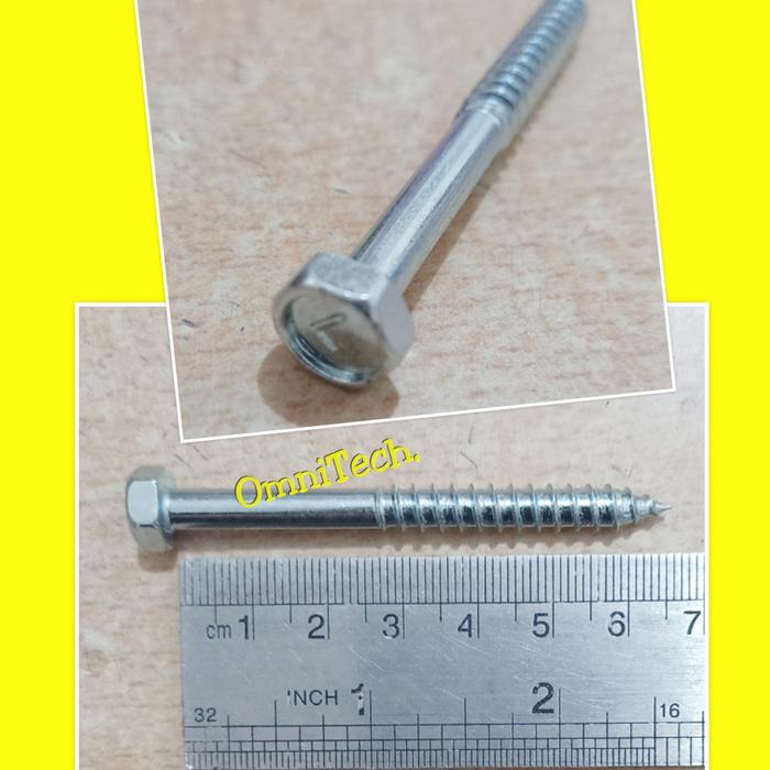 Jual Sekrup LAG Deks Screw Deskrup Deks Skrup Moon Lion 1/4 x 2-1/2 ...