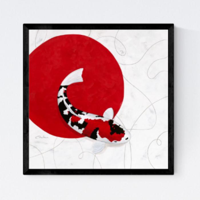 Jual Lukisan Ikan Koi / Dekorasi Hoki Frame Art Prints - Red Point ...