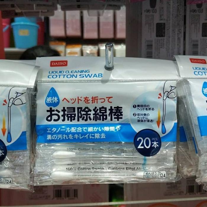 Jual Daiso Liquid Cleaning Cotton Buds Swab with Alkohol 20Pcs ...