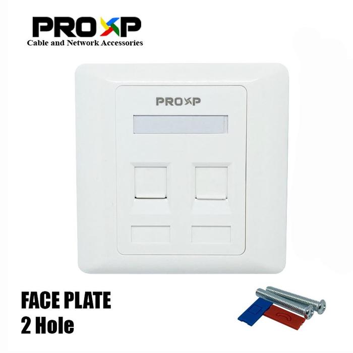 Jual PROXP FP201 Face Plate | Face Panel 2 Hole / 2 Port - Kota ...