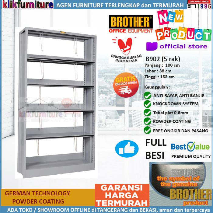 Promo Rak Besi Shelf Shelving Rack Rak Buku FULL BESI B902 Brother ...