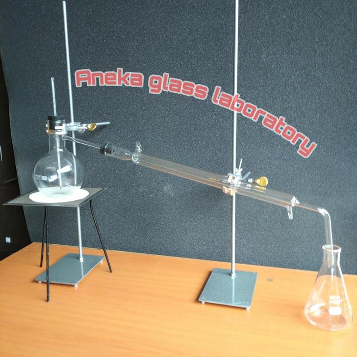 Jual alat laboratorium destilasi lengkap 1000ml pyrex - 1 set statip ...