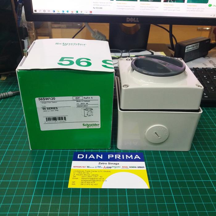 Jual Schneider Switch On Off 56SW120 1P 20A 240vac IP66 S56SW120GY Grey ...