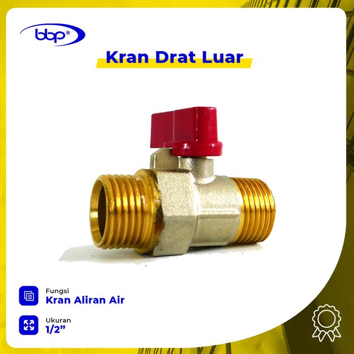 Jual Ball Valve / Stop Kran Double Drat Luar 1/2 Inch - Kota Batam - BBPINDONESIA | Tokopedia