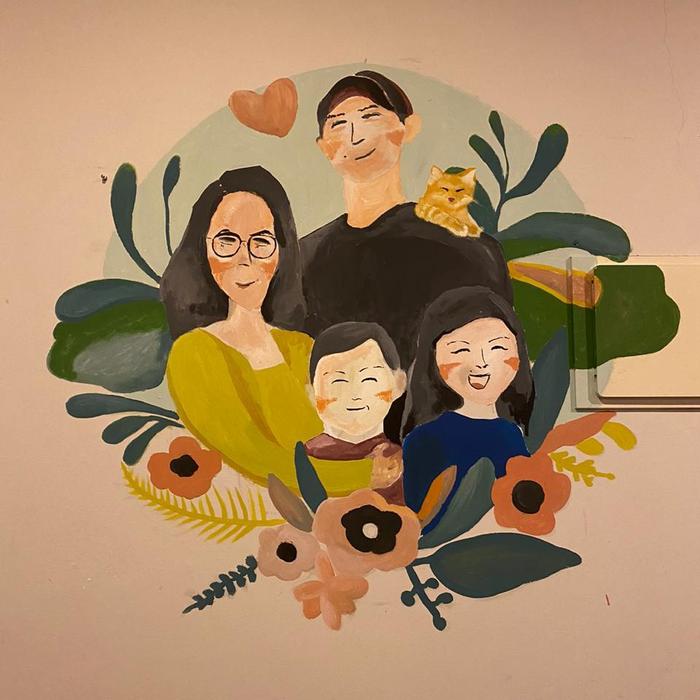 Jual Mural potret Illustrasi + mural kamar anak flaminggo - Jakarta ...