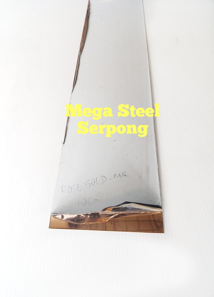 Jual Plat Strip Plank Plint Rose Gold Hairline Stainless Uk. 10 cm x ...