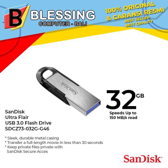 Jual Flashdisk SANDISK Ultra Flair 32Gb flasdisk 32gb flashdrive 32gb ...
