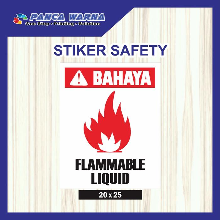 Jual Sticker Safety Sign / Stiker Bahaya Flammable Liquid B3 Bahan ...