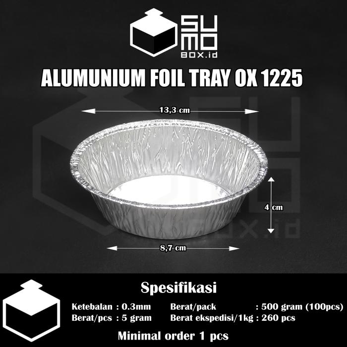 Jual Alumunium foil tray OX 1225 tanpa tutup / macaroni schotel lasagna - Kab. Bandung - Sumobox ...