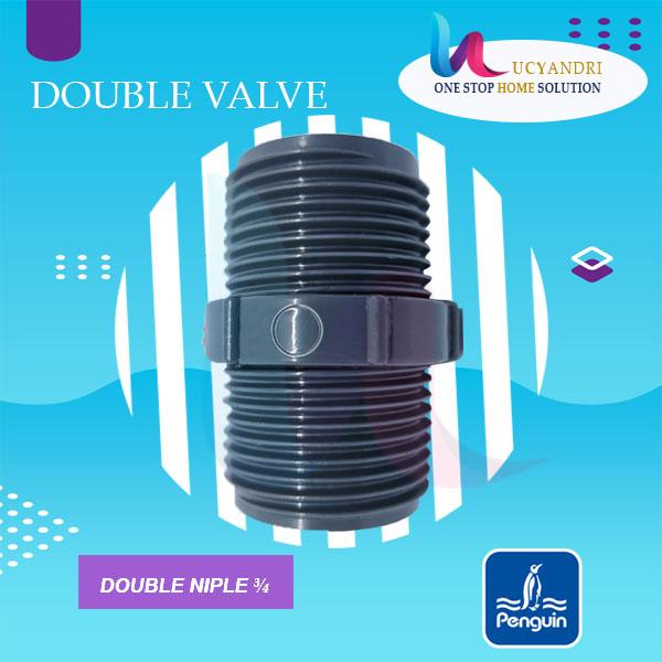 Jual Double Nipple Niple Nepel Nepple Valve 3/4 PVC Penguin Sambungan ...