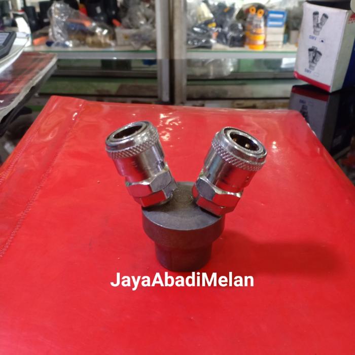 Jual Quick coupler cabang 2 pembagi angin kompresor - Kab. Karawang - JayaAbadiMelan | Tokopedia