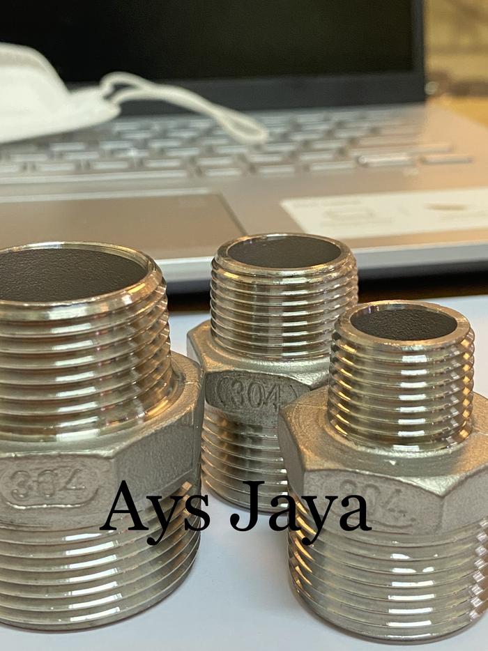 Jual Double Nepel Reducer Stainless 304 3/4 x 1/4 " inchi - Jakarta ...