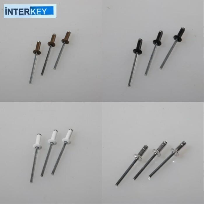 Jual Paku Rivet Warna Blind Rivet 550 Black Brown White 4 MM x 12,7 MM ...