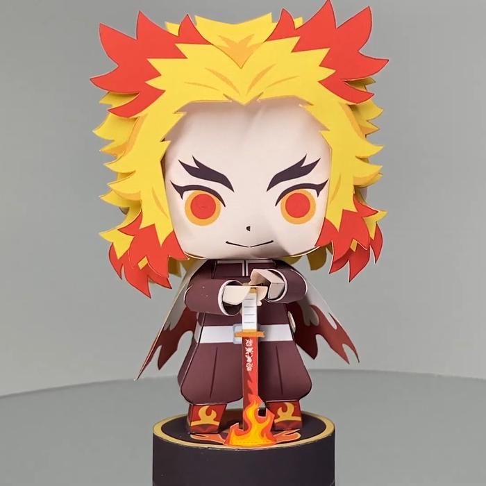 Jual Chibi Kyojuro Rengoku Kimetsu No Yaiba Demon Slayer Papercraft ...