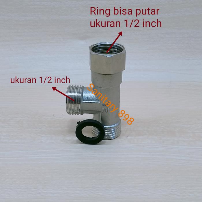 Jual Nepel T Ring stainles 304 ukuran 1/2 Inch/Nepel Tee kran/T fitting ...