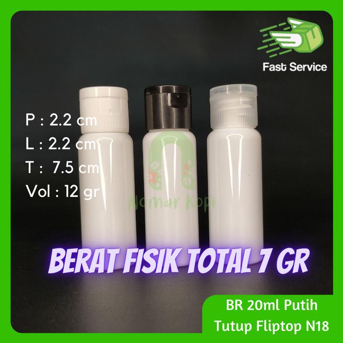 Jual BOTOL PUTIH 20ML FLIPTOP PET BOTOL TINTA PARFUM SANITIZER SERUM ...