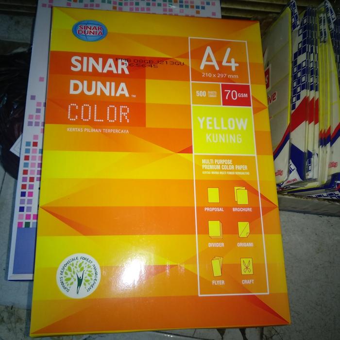Jual kertas hvs A4 sidu warna kuning 1 rim - Jakarta Selatan - Alzan ...