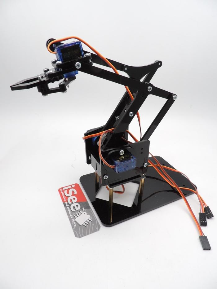 Jual robot arm acrylic Diy arm akrilik kit rangka lengan for Arduino 4 dof - Hitam - Kota ...