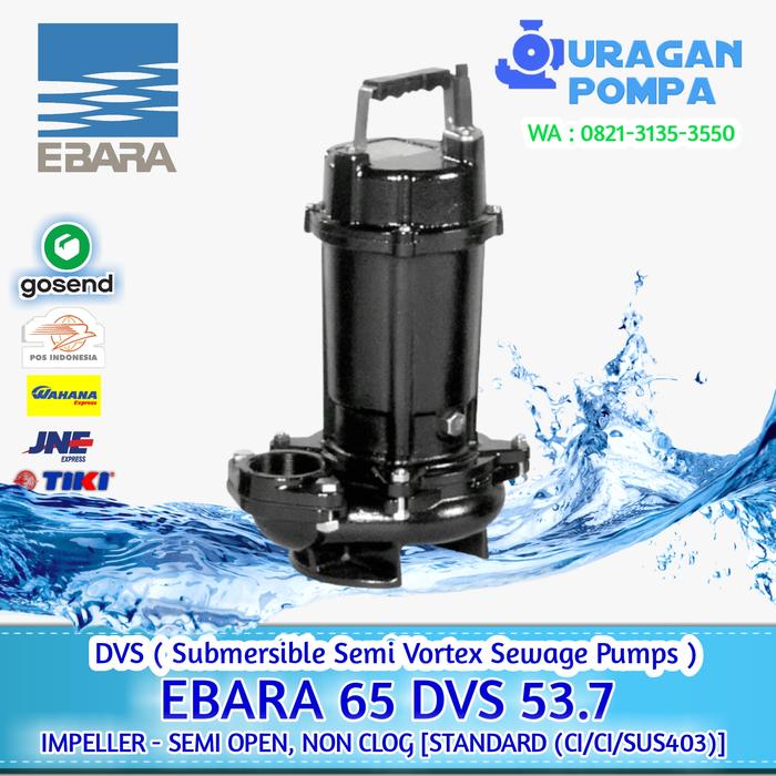 Jual Pompa Ebara 65 DVS 53.7 Submersible Celup 3.7Kw 5Pk 3phase 2.5" Manual - Kab. Sidoarjo ...