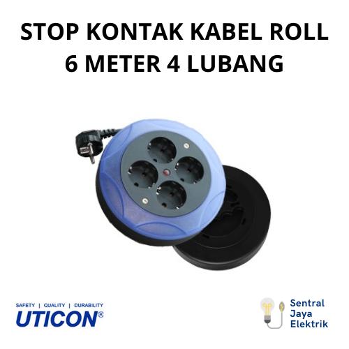 Jual ROLL KABEL EXTENSION 6 METER (4 LUBANG) MCR-2806 UTICON - Jakarta ...