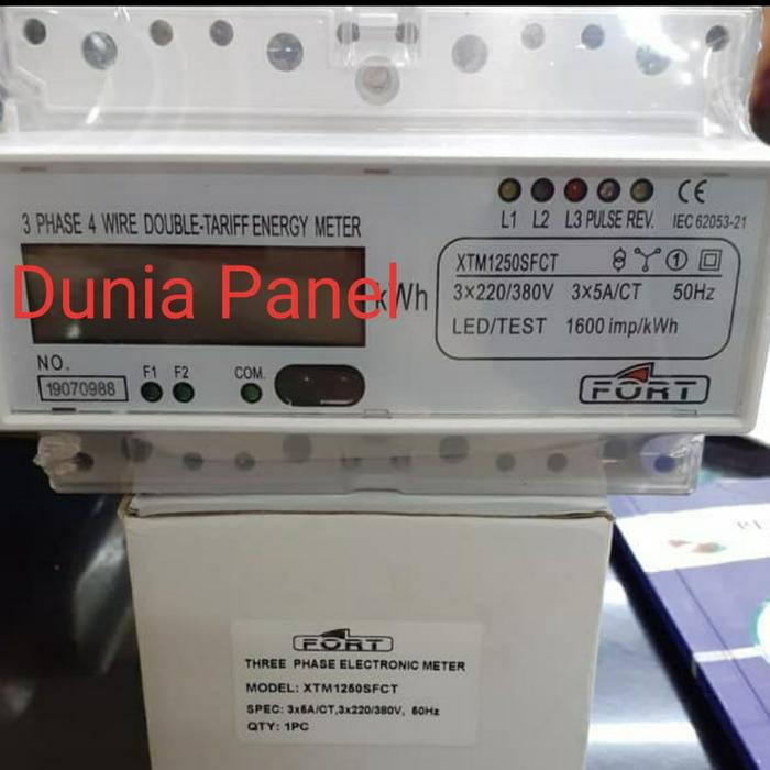 Jual KWH Meter 3 Phase Double Tariff LCD via CT FORT XTM1250SFCT - Jakarta Barat - Dunia Panel ...