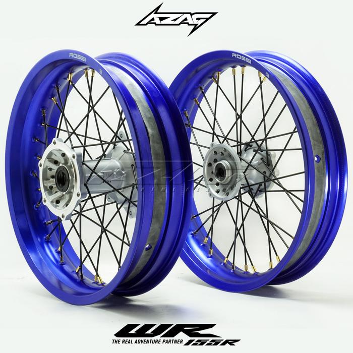 Jual VELG SET SUPERMOTO YAMAHA WR155 ROSSI BLUE TROMOL FULL SET ...