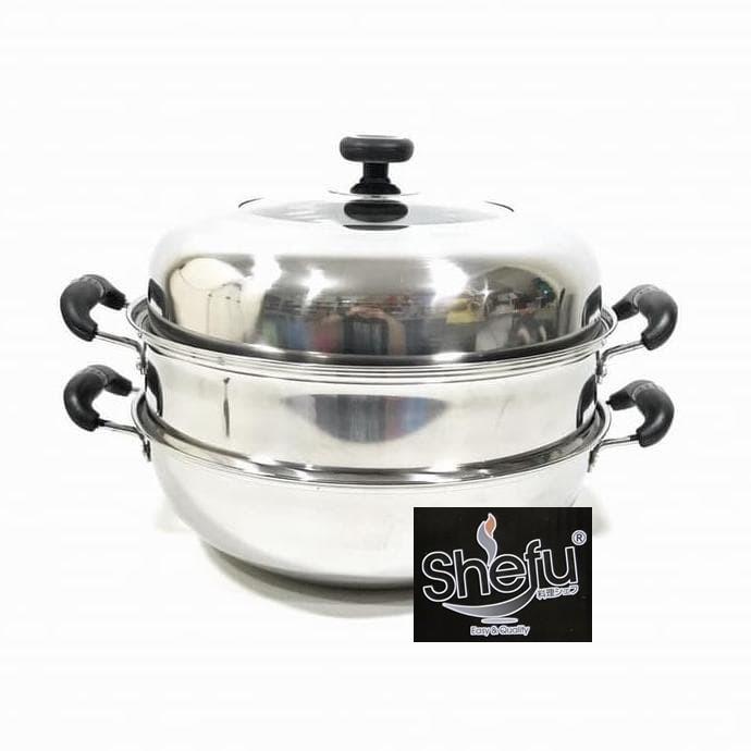 Jual Panci Kukus Serbaguna Steamer Pot Stainless 2 Susun Shefu 32 cm ...