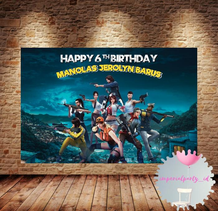 Jual Custom Backdrop Banner Spanduk Happy Birthday Free Fire - 2x2 m ...
