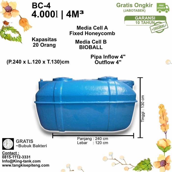 Jual Tangki BIOTANK BIOFIL BIO Septic Tank 4000 Liter / 4M3 - Jakarta ...