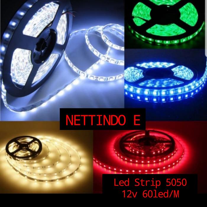 Jual LED STRIP 5050 60L 12V 60 LED MATA INDOOR IP20 12 VOLT 1 ROLL 5 ...