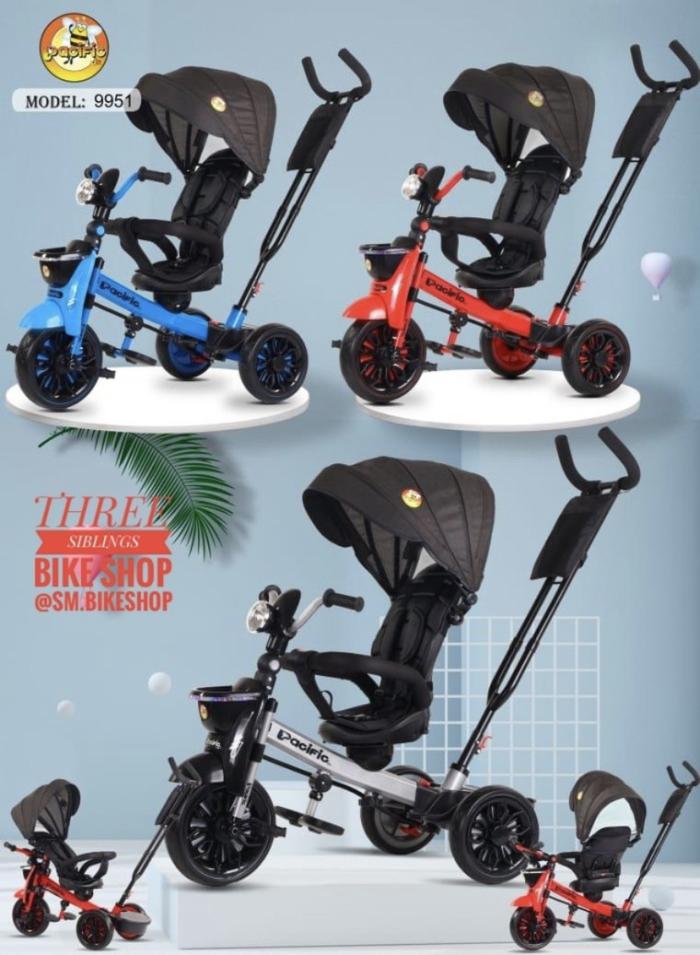 Jual SEPEDA RODA TIGA STROLLER PACIFIC 9951 BANGKU DIPUTAR,MUSIK,CANOPY ...