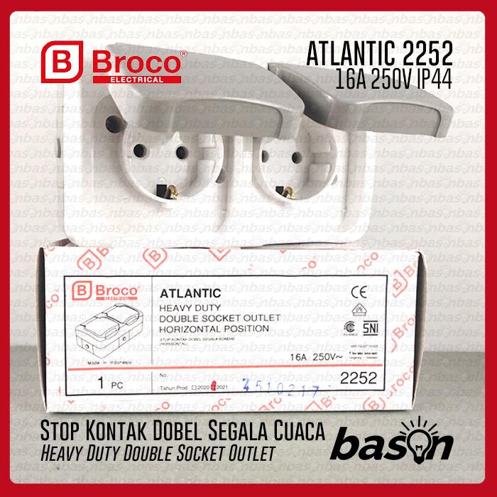 Promo BROCO Atlantic 2252 Double Socket Outlet 16A 250V - Outbow IP44 ...