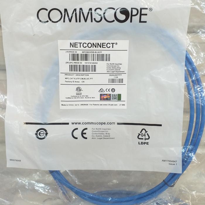Jual Patch Cord Commscope Netconnect 2meter 7 Feet cat 6 NPCO6UVDB ...