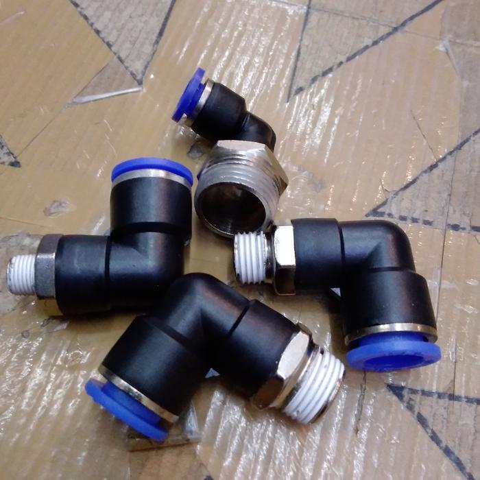 Jual PL 12-04 Fitting Elbow Nepel Selang 12mm Drat 1/2 inch Pneumatic ...