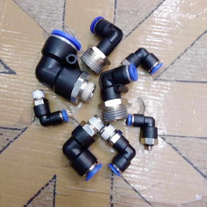 Jual PL 04-M5 Fitting Elbow Nepel Selang 4mm Drat M5 Pneumatic HPC ...