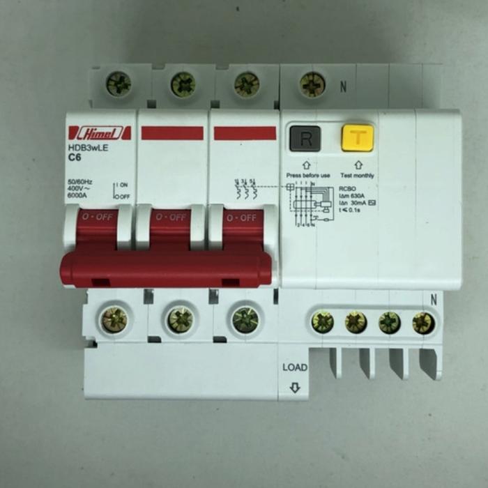 Jual RCBO circuit breaker HIMEL 300ma 3P+N 6A 10A 16A 20A 25A 32A 40A ...