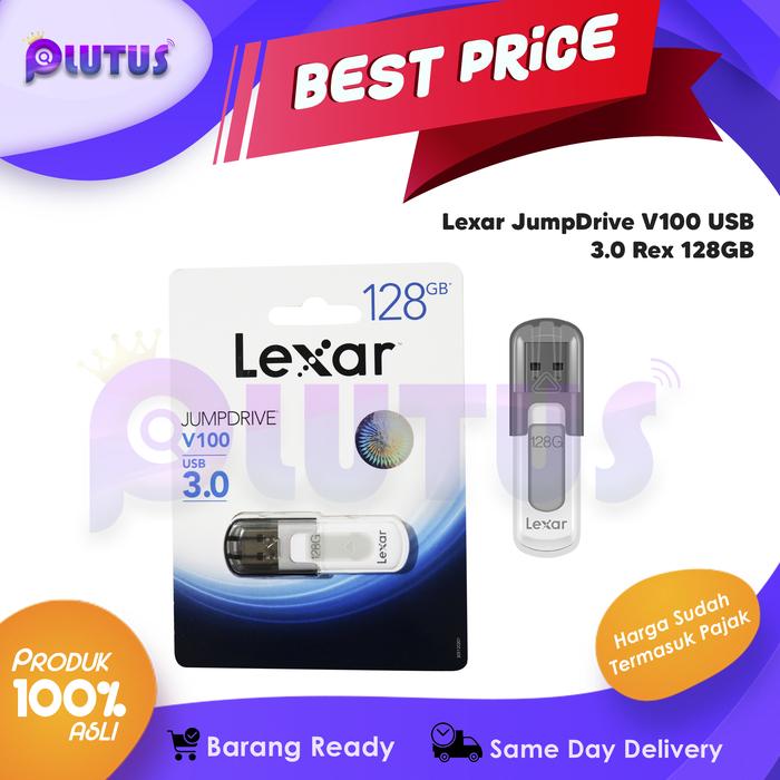 Jual ORIGINAL LEXAR FLASHDISK 128GB JUMPDRIVE V100 / USB 3.0 FLASH DISK ...