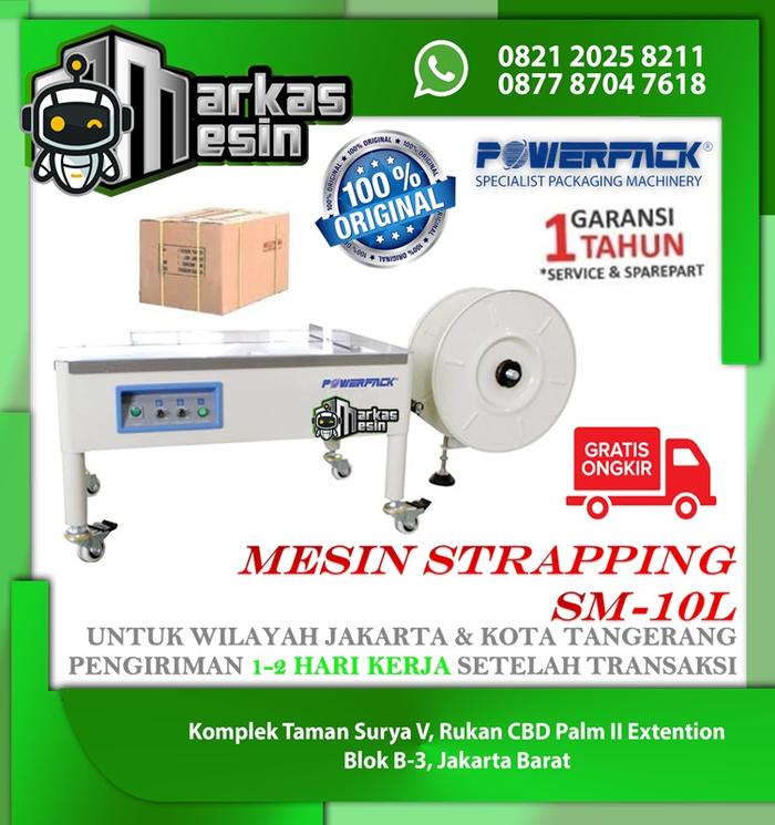 Jual Mesin Pengikat Kardus POWERPACK SM-10L Semi Auto Strapping Machine ...