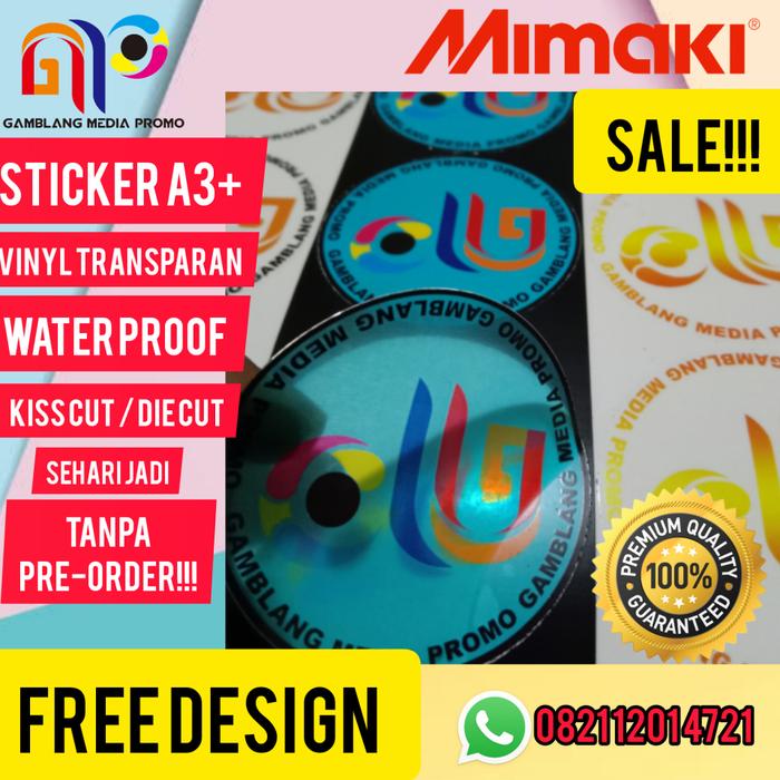 Jual Cetak Sticker / Print Stiker Label Produk Transparan A3+ Vinyl ...