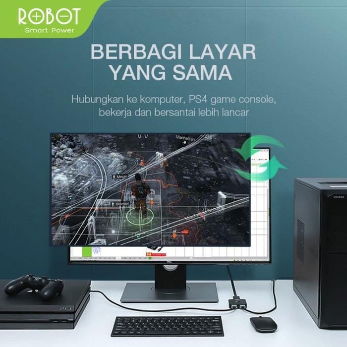 Jual Robot Hdmi Splitter Switch 2 Port & 2 Arah 4k Hm103 Garansi 1 ...