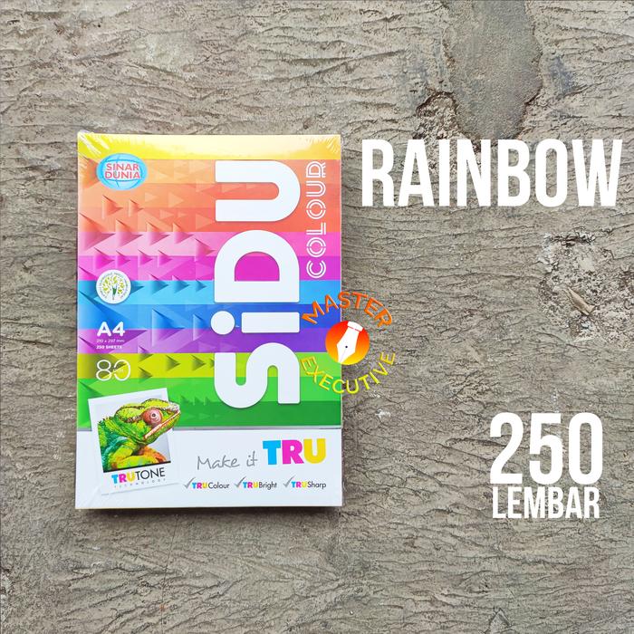 Jual [Pak - 250 Lembar] Sinar Dunia SiDu Color Kertas A4 80 gsm Rainbow - Kota Bandung - Master ...