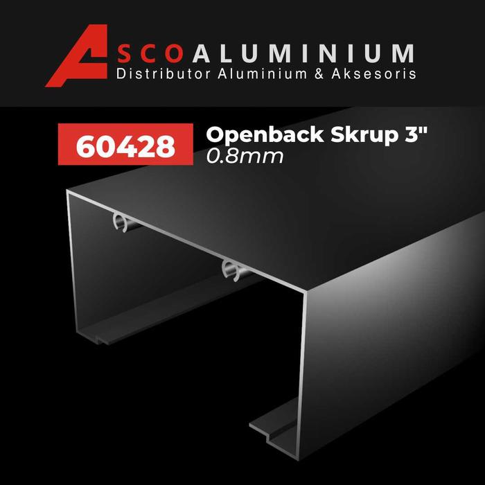 Jual Aluminium Open Back Skrup Profile 60428 kusen 3 inch - Putih ...