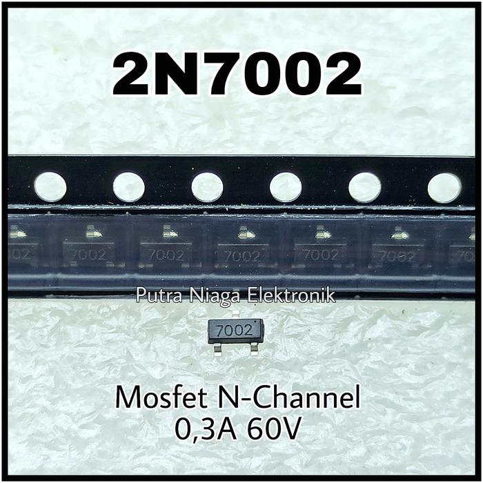 Jual 2N7002 SMD Power Mosfet N Channel SOT23 / 2N 7002 P-Ch 300mA 0,3A ...