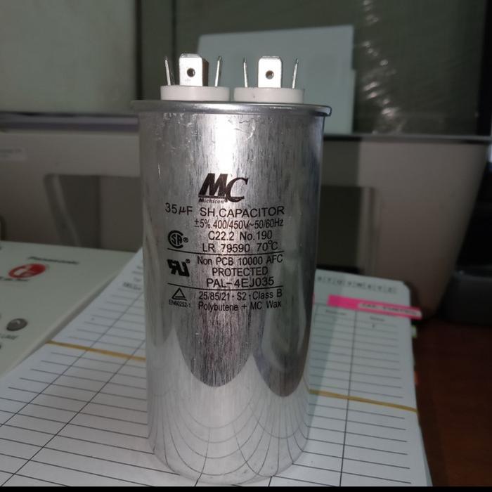 Jual kapasitor capacitor ac running mc 35uf 35mf 35 uf mf 400v 450v ...