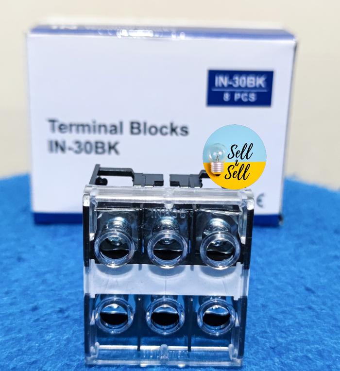 Jual Terminal Block IN-30BK 3P 600V 50A / Terminal Blok IN30BK 3 Pole ...