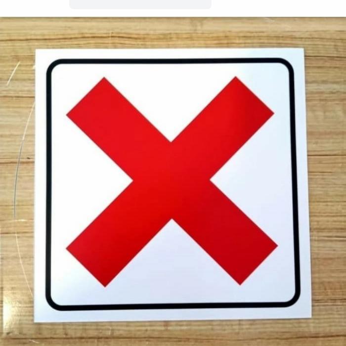 Jual stiker vinyl X silang larangan rambu 15x15cm k3 - Jakarta Utara ...
