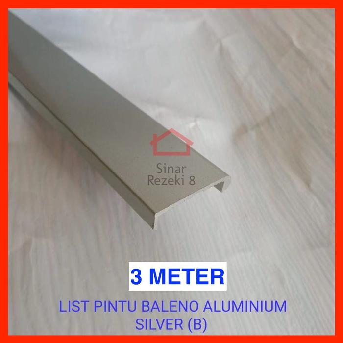 Jual Lis Pintu Aluminium SILVER Edging Frame Profil Lemari Alumunium EA ...