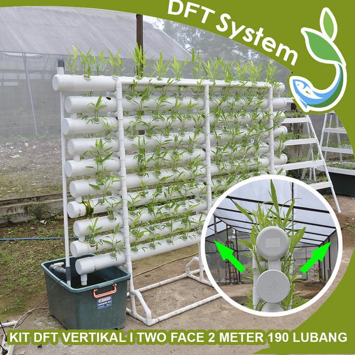 Jual Jirifarm Hidroponik Kit DFT Vertikal I TWO FACE 2 meter 190 Lubang ...