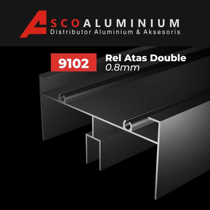 Jual Aluminium / alumunium Rel Atas Double Profile 9102 Sliding Door ...