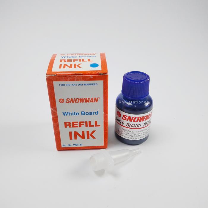 Jual SNOWMAN REFILL INK WHITE BOARD TINTA SPIDOL WBI - 20 / BLUE - BIRU ...
